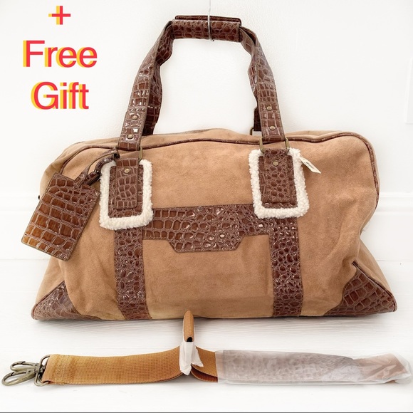 Bath & Body Works | Bags | Vintage Leather Suede Bath Body Works Duffle ...